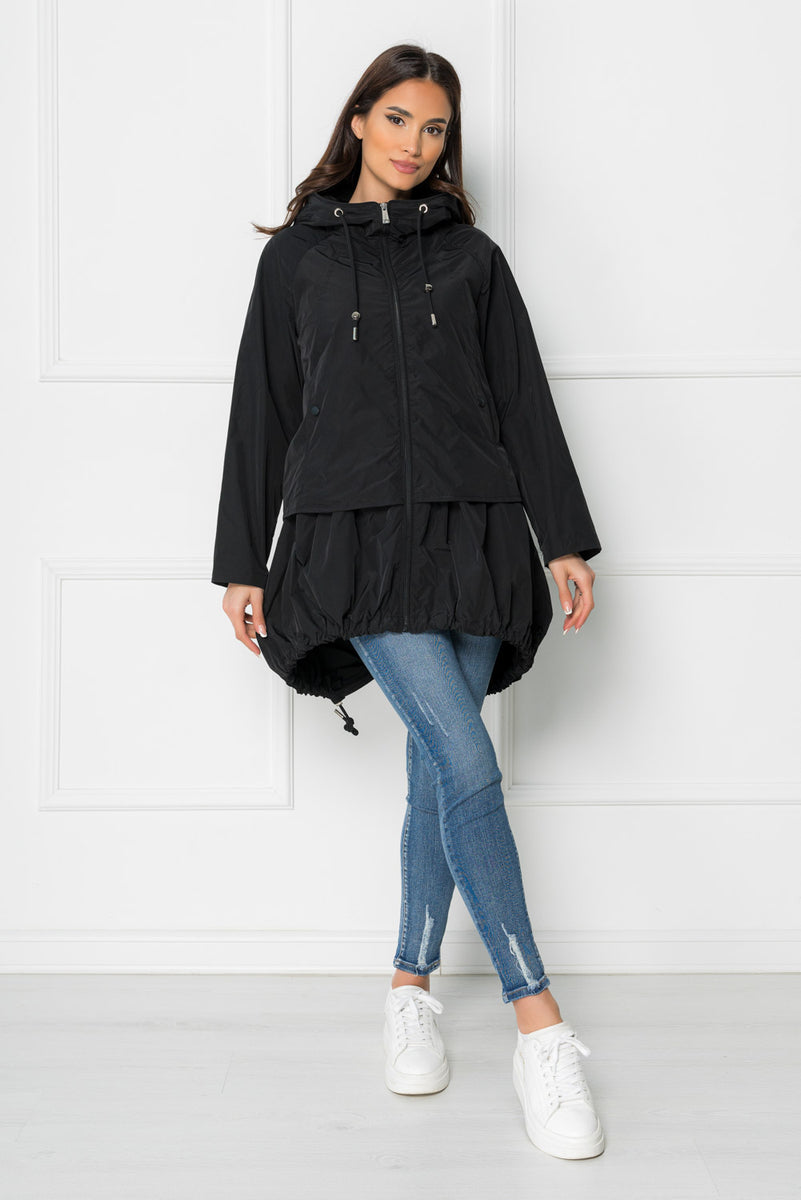 Geaca Oversize din fas - KELDA - Neagra – BWEAR.RO