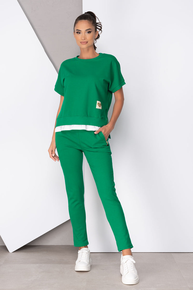 Trening cu maneca scurta - ONE LOVE - Verde – BWEAR.RO