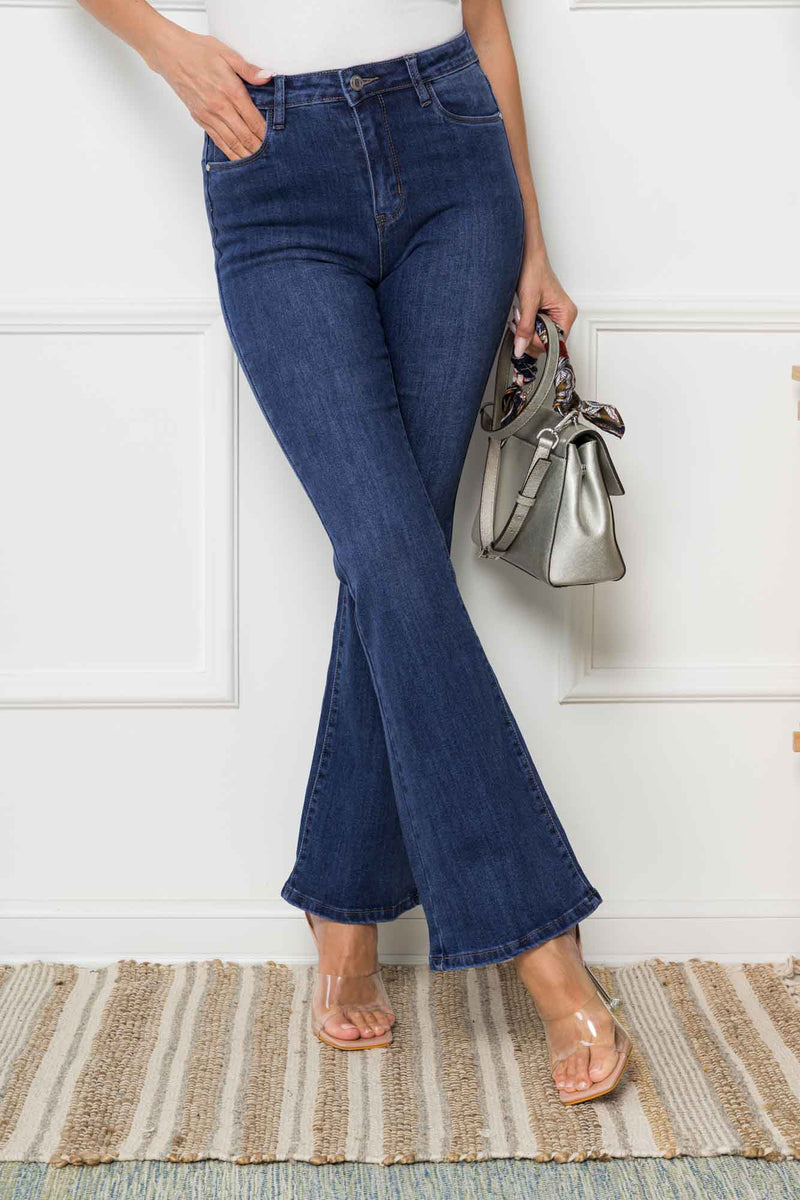 Blugi evazati cu talie inalta - NYRA - Jeans – BWEAR.RO