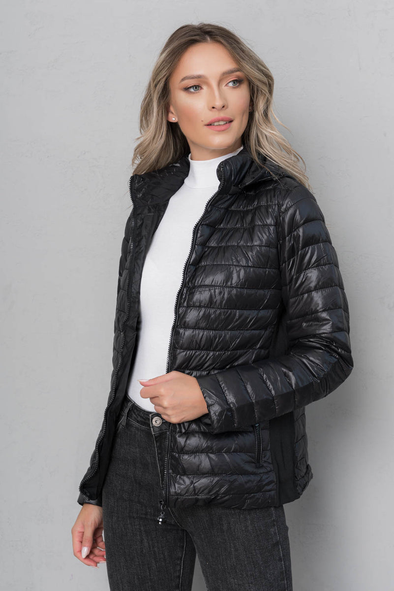 Geaca scurta subtire - CASIANA - Marimi Mari - Neagra – BWEAR.RO