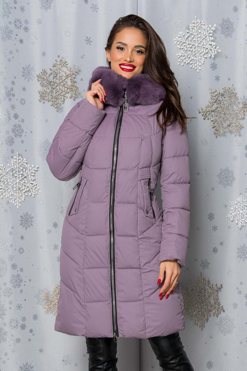 Geaca lunga de iarna - ILINCA - Lila – BWEAR.RO