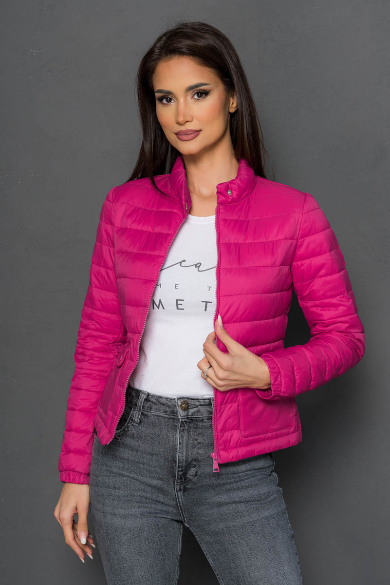 Geaca subtire fara gluga - GIULIA - Fucsia – BWEAR.RO