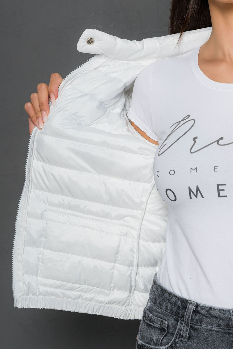 Geaca subtire fara gluga - GIULIA - Alba – BWEAR.RO