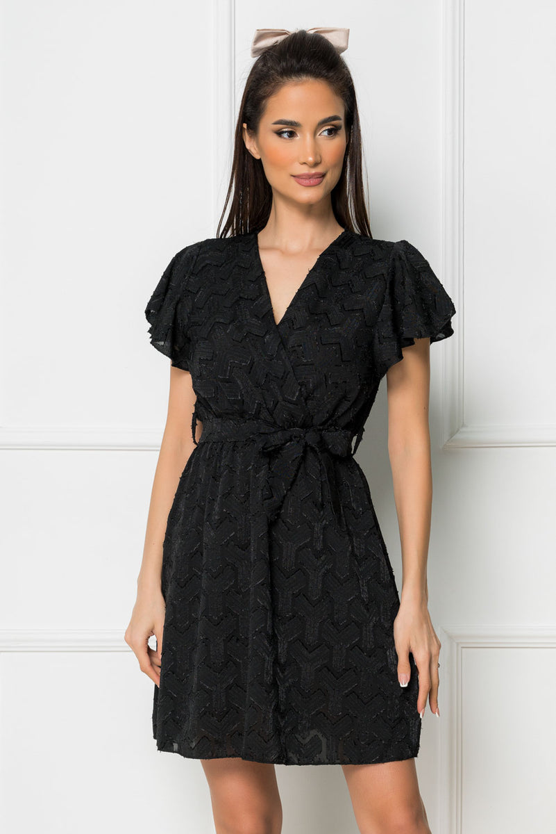 Rochie scurta cu cordon - JOLIE - Neagra – BWEAR.RO