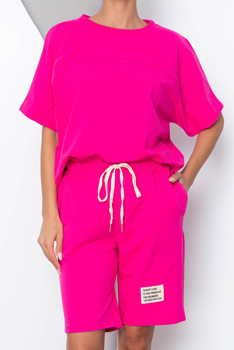 Trening cu maneca scurta - SPORTY - Fucsia – BWEAR.RO