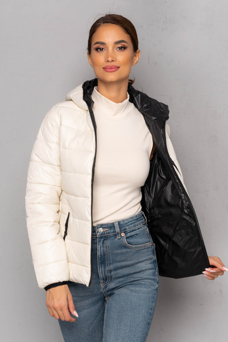 Geaca scurta cu doua fete - NEVADA - Crem – BWEAR.RO