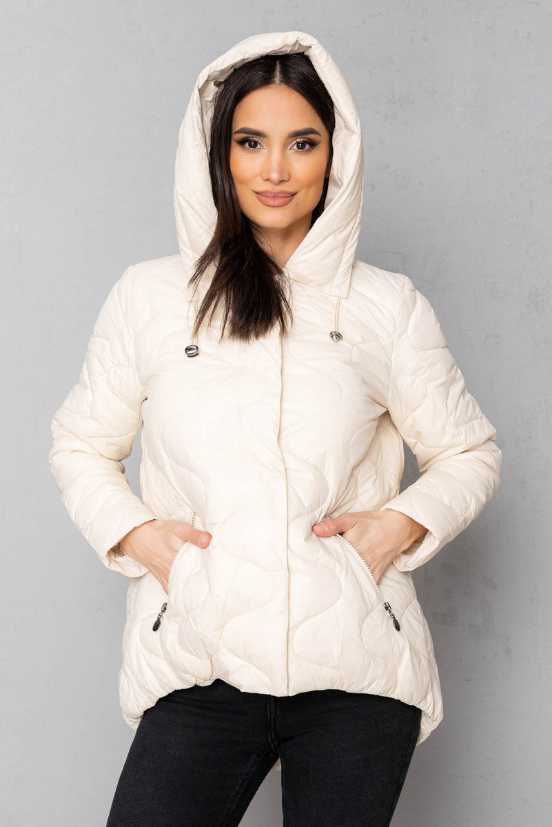 Geaca subtire matlasata - GRACE - Crem – BWEAR.RO