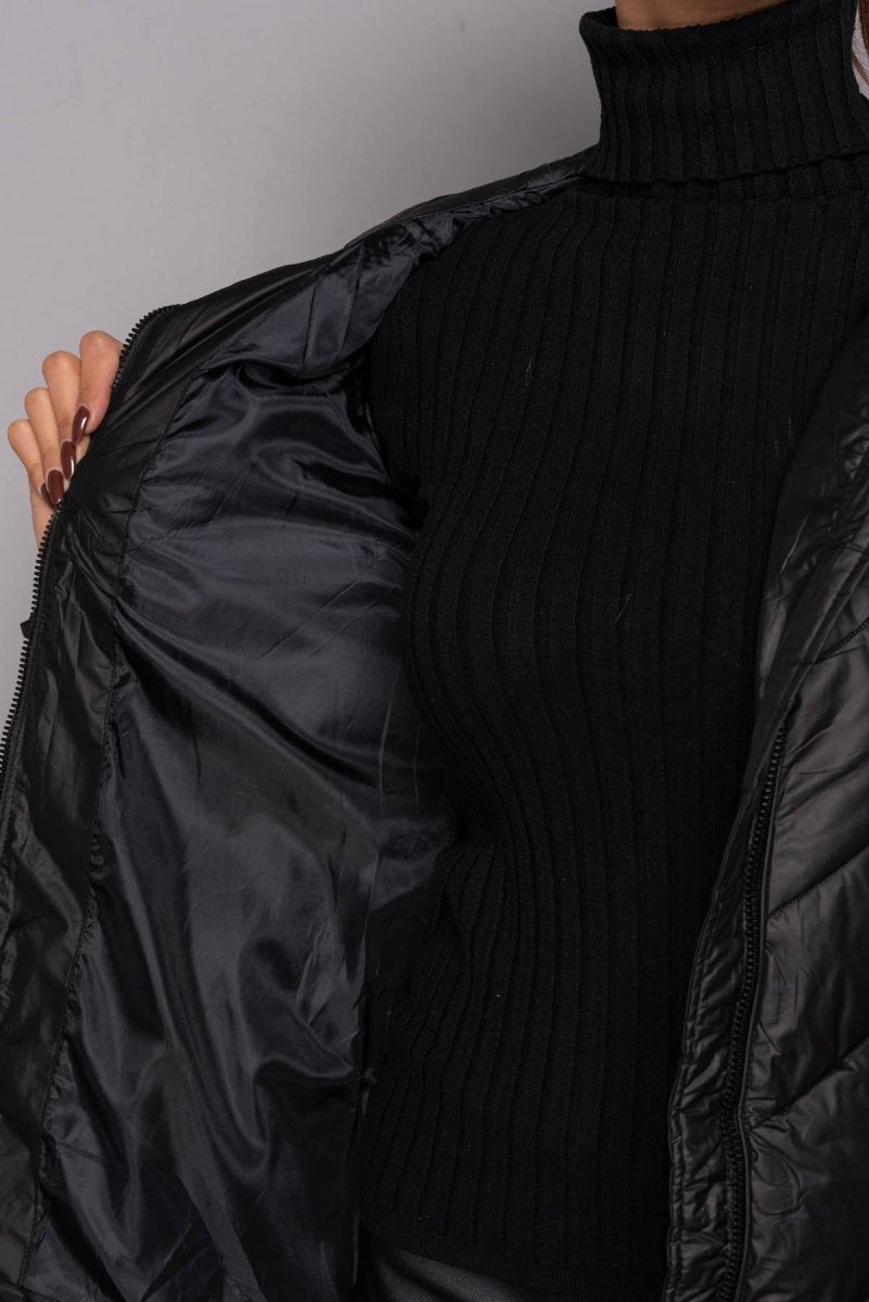 Geaca lunga de iarna - CATINCA - Neagra – BWEAR.RO