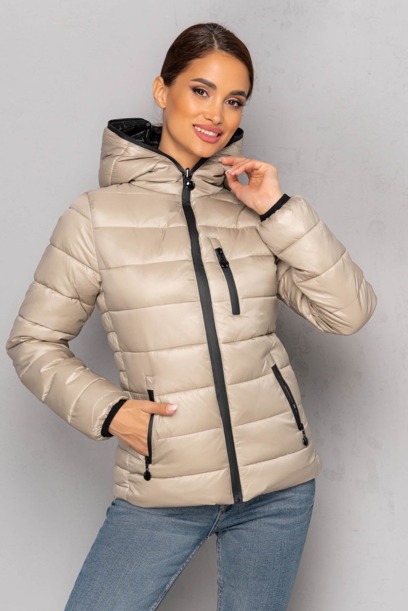 Geaca scurta cu doua fete - NEVADA - Beige – BWEAR.RO