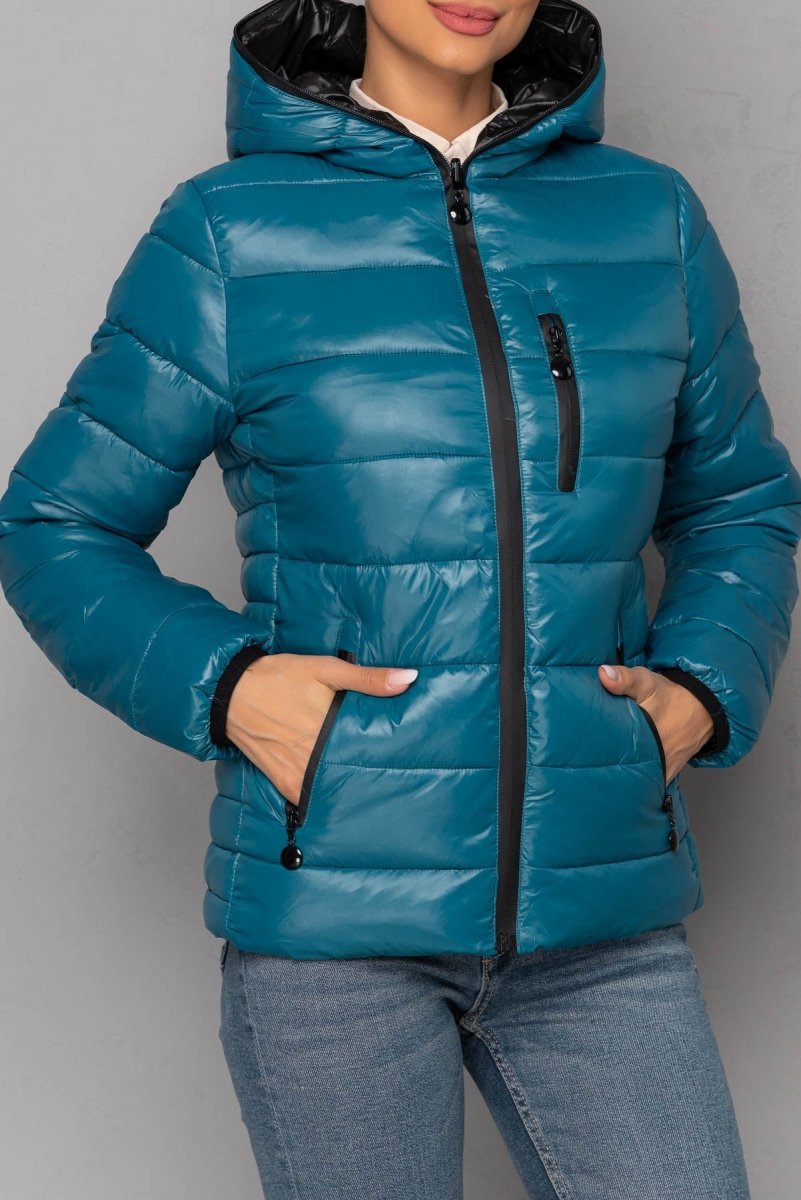 Geaca scurta cu doua fete - NEVADA - Turcoaz – BWEAR.RO