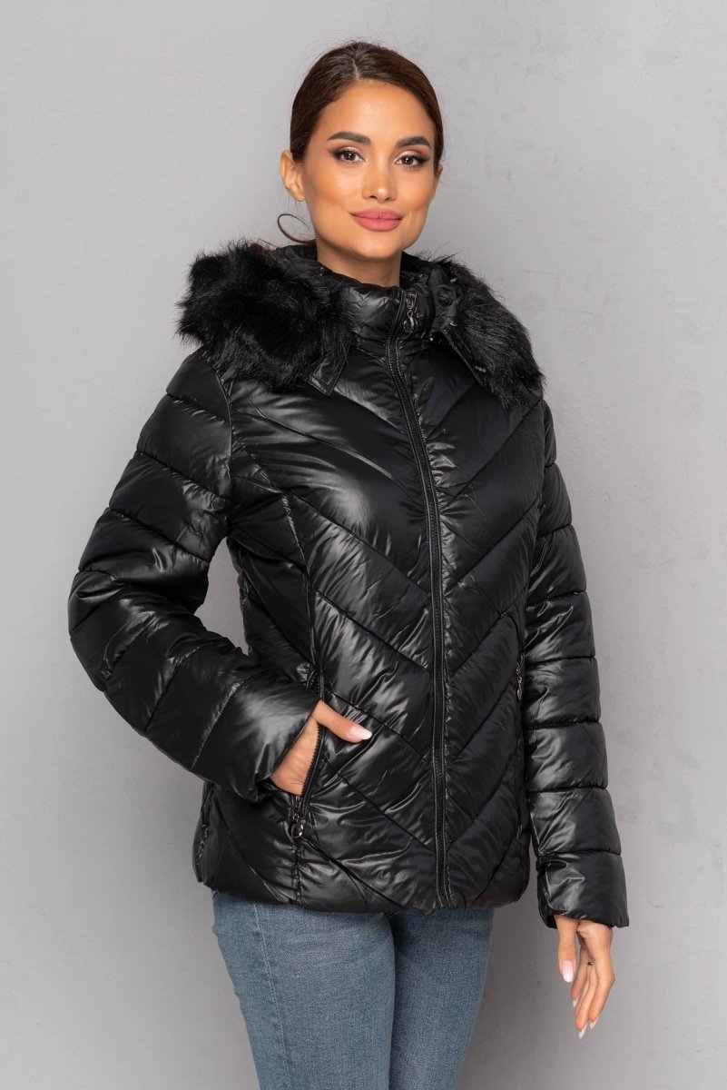 Geaca scurta groasa - MILAGROS - Neagra – BWEAR.RO